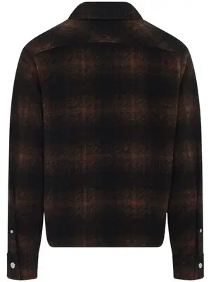 Moncler Check Jersey Zip-up Shirt