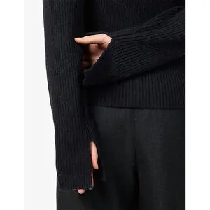 GANNI Ribbed Turtleneck Wool-blend Jumper