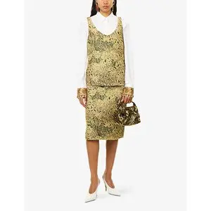 Dries Van Noten Sentista Jacquard Woven Midi Skirt