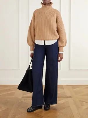 Max Mara Pontile Ribbed Wool And Cashmere-blend Turtleneck Sweater