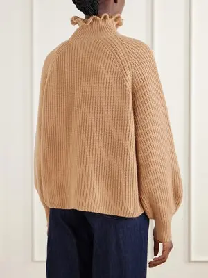 Max Mara Pontile Ribbed Wool And Cashmere-blend Turtleneck Sweater