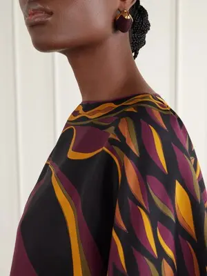 Emilio Pucci Cape-detailed Printed Silk-twill Maxi Dress