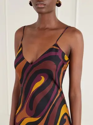 Emilio Pucci Cape-detailed Printed Silk-twill Maxi Dress