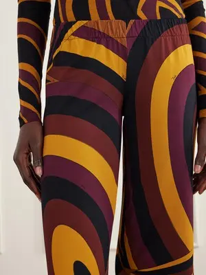 Emilio Pucci Printed Satin-jersey Wide-leg Pants - Multi