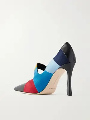 Manolo Blahnik Difusa 105 Suede And Leather Pumps