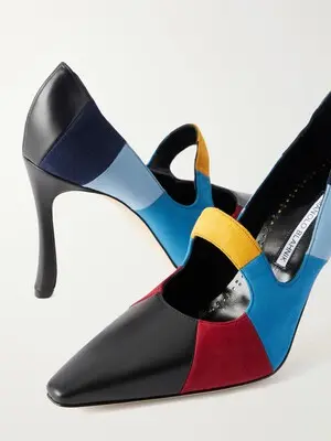 Manolo Blahnik Difusa 105 Suede And Leather Pumps