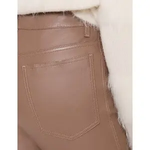 JOSEPH Duke Flared-leg Mid-rise Leather Trousers