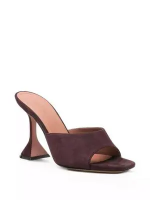 Amina Muaddi Lupita Suede Sandals - Purple