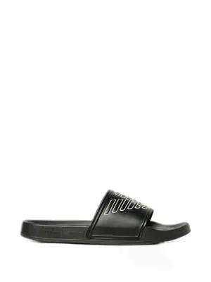 Emporio Armani Logo-embossed Slides - Black