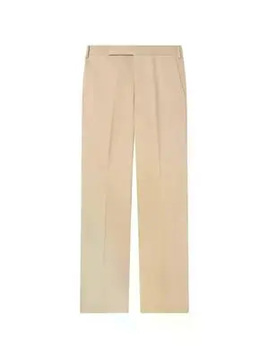 LARDINI Flat-front Twill Trousers - Neutrals