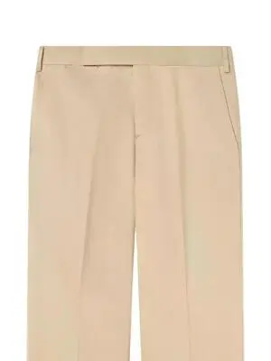 LARDINI Flat-front Twill Trousers