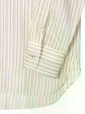Paul Smith Regular-fit Ecru And Blue Stripe Lyocell-silk Shirt