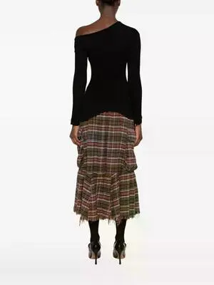 VIVIENNE WESTWOOD Orb-embroidered Asymmetric-neck Top