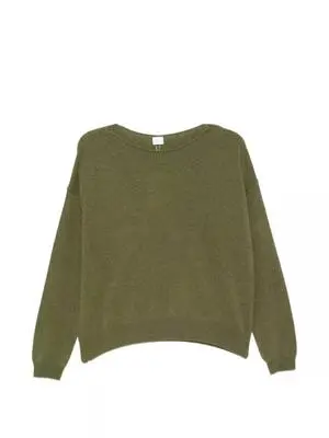 C.T.PLAGE Fine-knit Boat-neck Sweater - Green