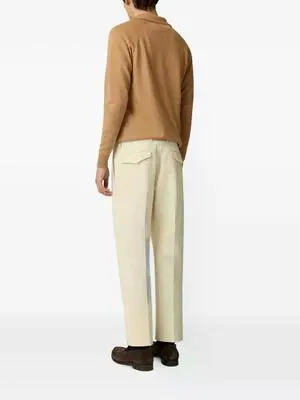 LARDINI Flat-front Cotton-twill Trousers