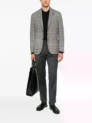 LARDINI Prince Of Wales Check Blazer - Blue
