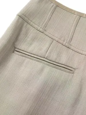 Shanghai Tang Embroidered Button-fastening Flared Trousers