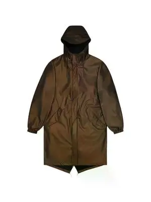 Rains Hooded Fishtail Parka - Brown