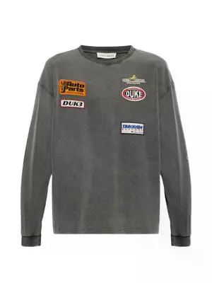 DUKE + DEXTER Dr4 Patch-detail Long-sleeve T-shirt - Grey