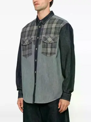 MARANT Check-panelled Denim Shirt