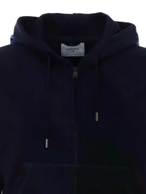 CIRCOLO 1901 Zip-up Wool Hoodie - Blue