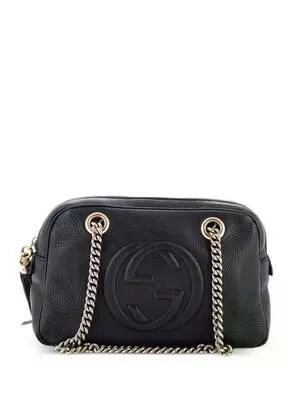 Gucci Soho Chain Zip Leather Small Shoulder Bag Black