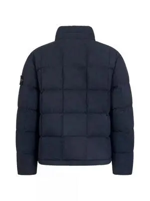 Stone Island Quilted Logo-patch Jacket - Blue
