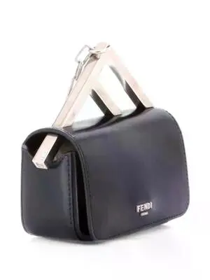 Fendi Ff Chain Leather Nano Clutch Bag