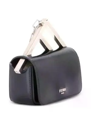 FENDI Ff Chain Leather Nano Clutch Bag