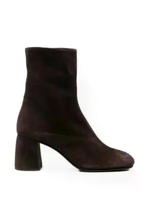 LISKA Suede Block-heel Ankle Boots - Brown