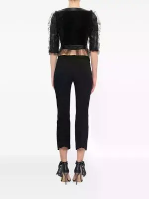 Alexander McQueen Tulle-overlay Leather Jacket