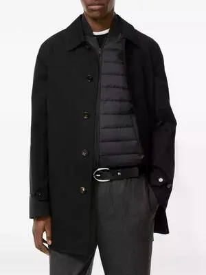 Burberry Long Detachable-gilet Car Coat - Black