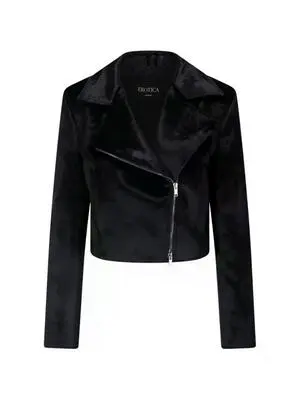 DONDUP Velvet-effect Biker Jacket
