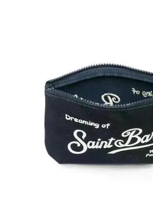 MC2 SAINT BARTH Aline Logo-embroidered Denim Clutch Bag