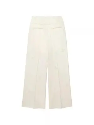 Shanghai Tang Button-fastening Palazzo Pants - White