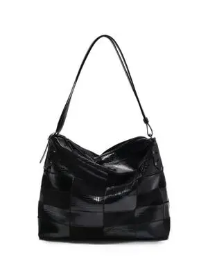 Malìparmi Patchwork Leather Shoulder Bag - Black