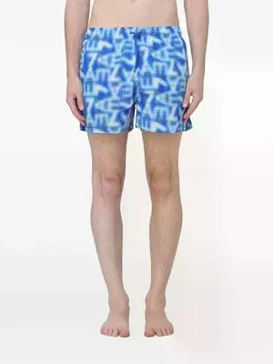 EA7 Logo-print Swim Shorts - Blue