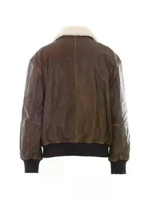 DUNST Shearling-collar Leather Jacket