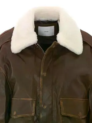 DUNST Shearling-collar Leather Jacket