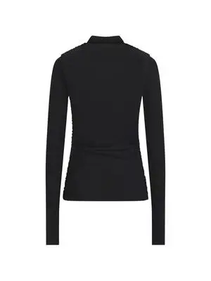 DARKPARK Joy Double-fabric Faux-astrakan & Jersey Top - Black