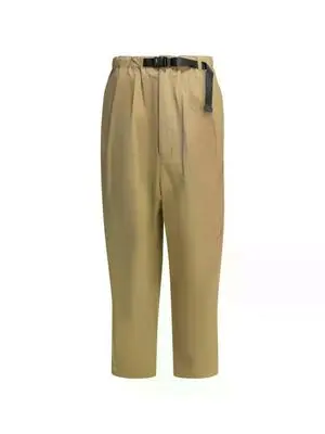 Comme Des Garçons Buckled Elasticated-waist Trousers - Neutrals