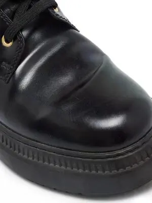 Fendi Logo-lettering Leather Combat Boots