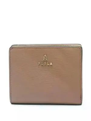 Furla Logo-plaque Pebbled Leather Wallet - Neutrals