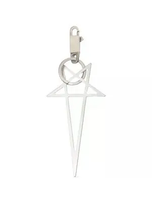 Rick Owens Pentagram Keychain - Silver