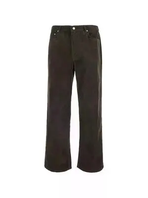 DUNST Corduroy Straight-leg Trousers - Brown