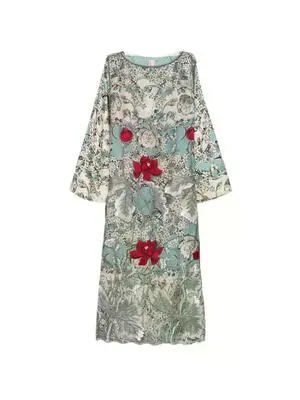 Antonio Marras Floral-print Embroidered Dress - Neutrals