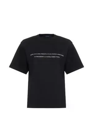 Sportmax Slogan-print Cotton T-shirt - Black