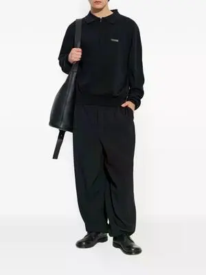 ENTIRE STUDIOS Quarter-zip Long-sleeve Sweater - Black