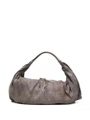 SOMMET Aura Rete L Perforated Leather Shoulder Bag - Grey