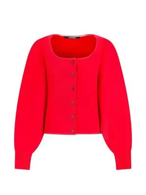 Jacquemus The Tempo Scoop-neck Cardigan - Red